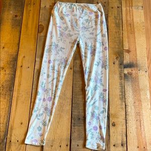 LuLaRoe | Pants & Jumpsuits | Nwot Lularoe White Floral Leggings | Poshmark